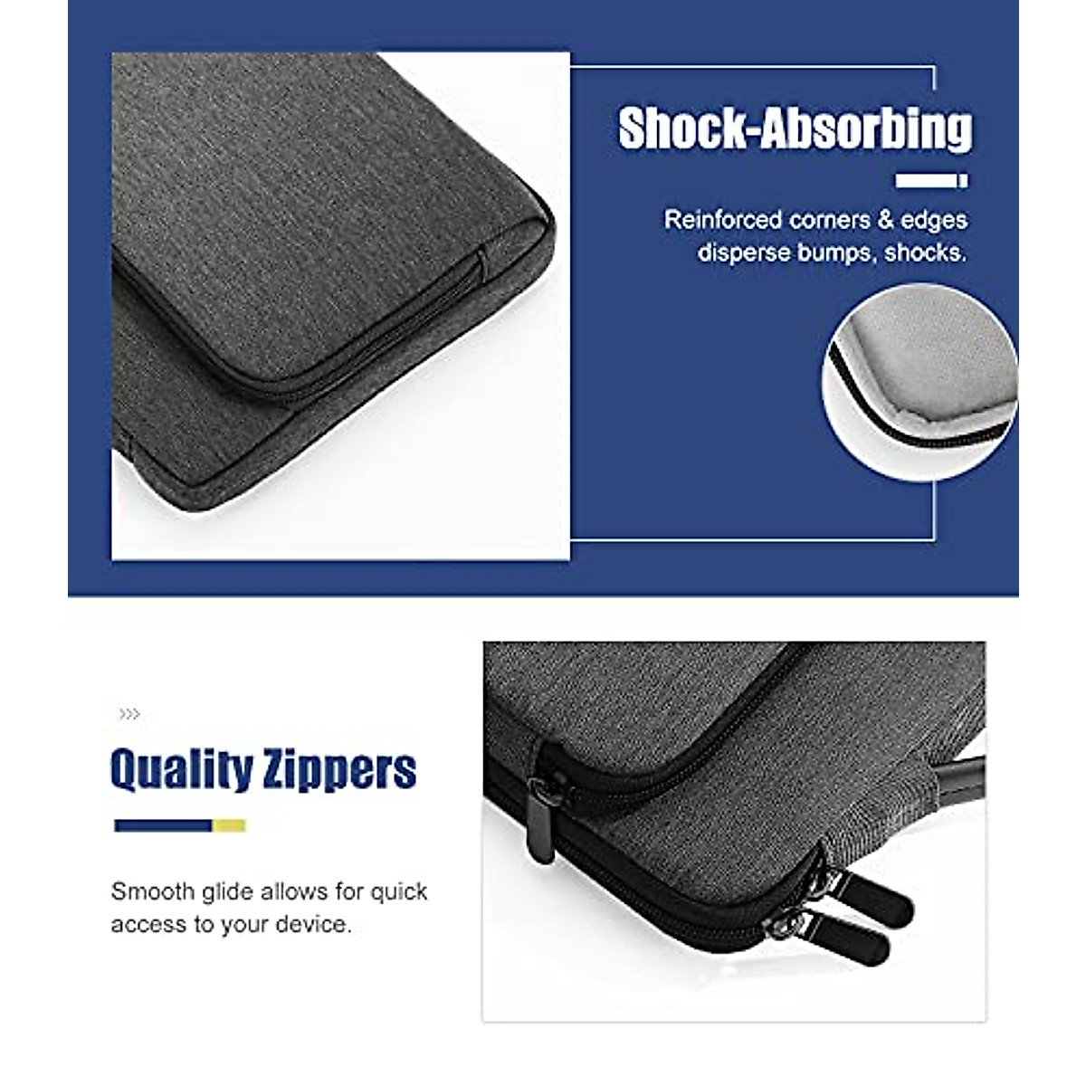 MoKo 9-11 Inch Tablet Sleeve Bag Carrying Case with Retractable Handle Fits New 11-inch iPad Pro M4/iPad Air M2 2024, iPad Air 5/4th 10.9, iPad 10th Gen 10.9, iPad Pro 11, iPad 9/8th 10.2, Black&Gray