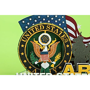 AIT PAPER ART 3D Birthday Gift Card, Patriotic Pop Up Greeting Cards with Notepaper, 8x6 inch Thank you Cards for Retirement, Anniversary, Congratulations, Husband, Dad