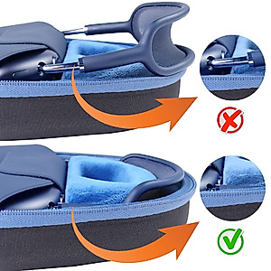 co2CREA Hard Case with Sleep Mode Replacement for Apple AirPods Max Headphone (Black Case + Inside Blue)