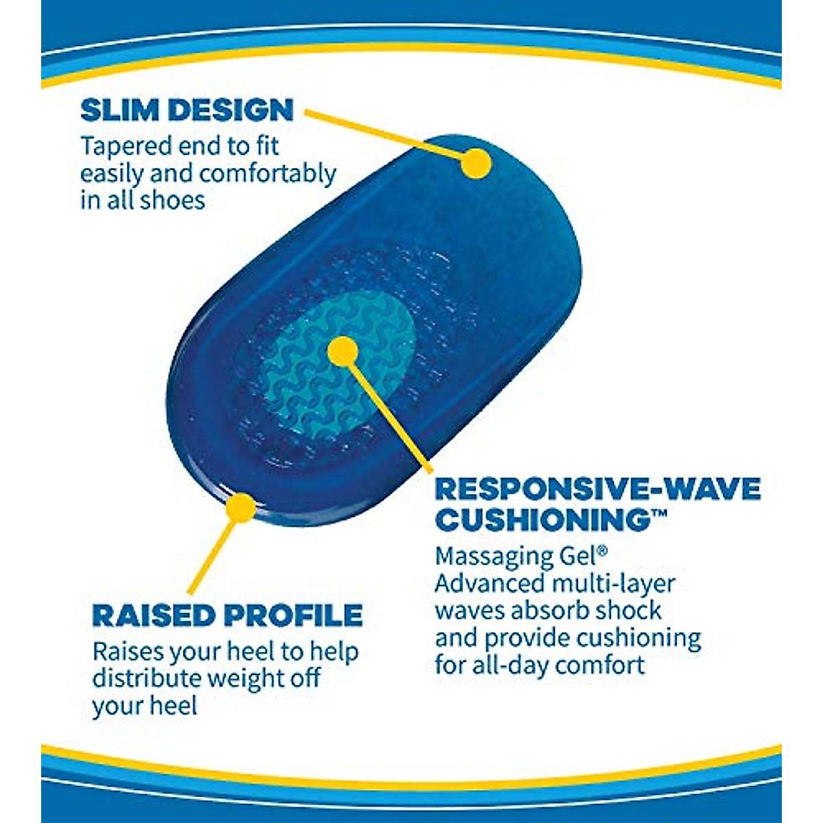 Dr. Scholl's HEEL CUSHIONS with Massaging Gel Advanced // All-Day Shock Absorption and Cushioning to Relieve Heel Discomfort (for Men's 8-13, also available for Women's 6-10)