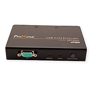 ATEN CE700A Console Extender USB VGA KVM Extender CAT5 up to 500ft - Built in ESD - Includes 2x Power Adapters for Local and Remote Unit, KVM Cables and Rack Mount kit