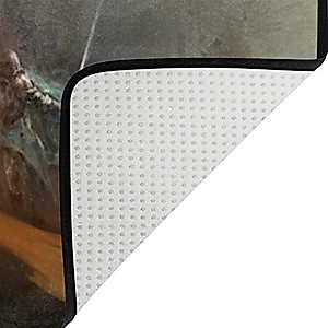 SAVSV 3' x 2' Area Rug Carpet Doormat Lightweight Printed Knight Fighting Dragon Easy to Clean for Living Room Bedroom