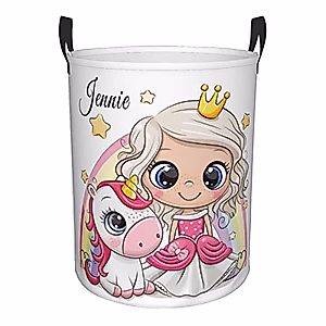 Custom Laundry Baskets For Bathroom Bedroom Personalized Laundry Hamper Storage Bin Unicorn Princess