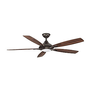 Petersford 56 in. Integrated LED Indoor Oil Rubbed Bronze Ceiling Fan with Light Kit and Remote Control