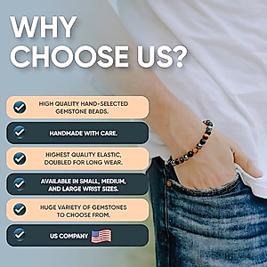 Cherry Tree Collection - Small, Medium, Large Sizes - Gemstone Beaded Bracelets For Women and Men - 4mm Round Beads (Amethyst - Small)