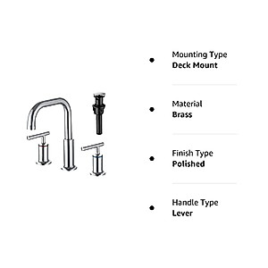 Bathroom Faucet, HOMELODY 2 Handles Bathroom Faucet Chrome, 8 inch Widespread Faucet for Bathroom Sink, 3 Hole Bathroom Sink Faucet Bath Sink Faucet with Pop Up Drain
