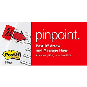Post-it Message Flags, "Sign Here", 50/Dispenser, 2 Dispensers/Pack, 1 in Wide, Yellow (680-SH2)