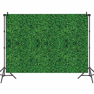 Nature Green Grass Photography Backdrops Spring Realistic Grass Lawn Photography Backgrounds Newborn Baby Shower Wedding Birthday Party Decoration Studio Props Cake Table Booth Banner 7x5ft