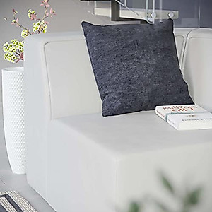 Modway Mingle Vegan Leather Sectional Sofa Corner Chair, White 37 x 37 x 27