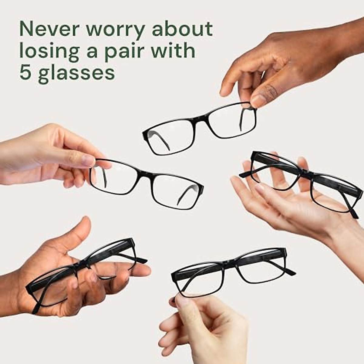 Gaoye 5 Pack Reading Glasses Men, Blue Light Blocking Readers, Mens Prescription glasses, 2.0