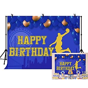 LYLYCTY 7x5ft Happy Birthday Backdrop for Kids Boy Birthday Party Supplies Royal Blue Balloon Background Photo Banner Studio Background Booth Props LYLS925 (No Logo)