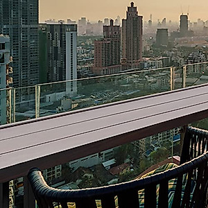 Anmutig Outdoor Bar Table 39.4 inch Height Bistro Table High Top Bar Metal Table with Waterproof Top for Hot Tub, Garden, Backyard, Indoor Brown