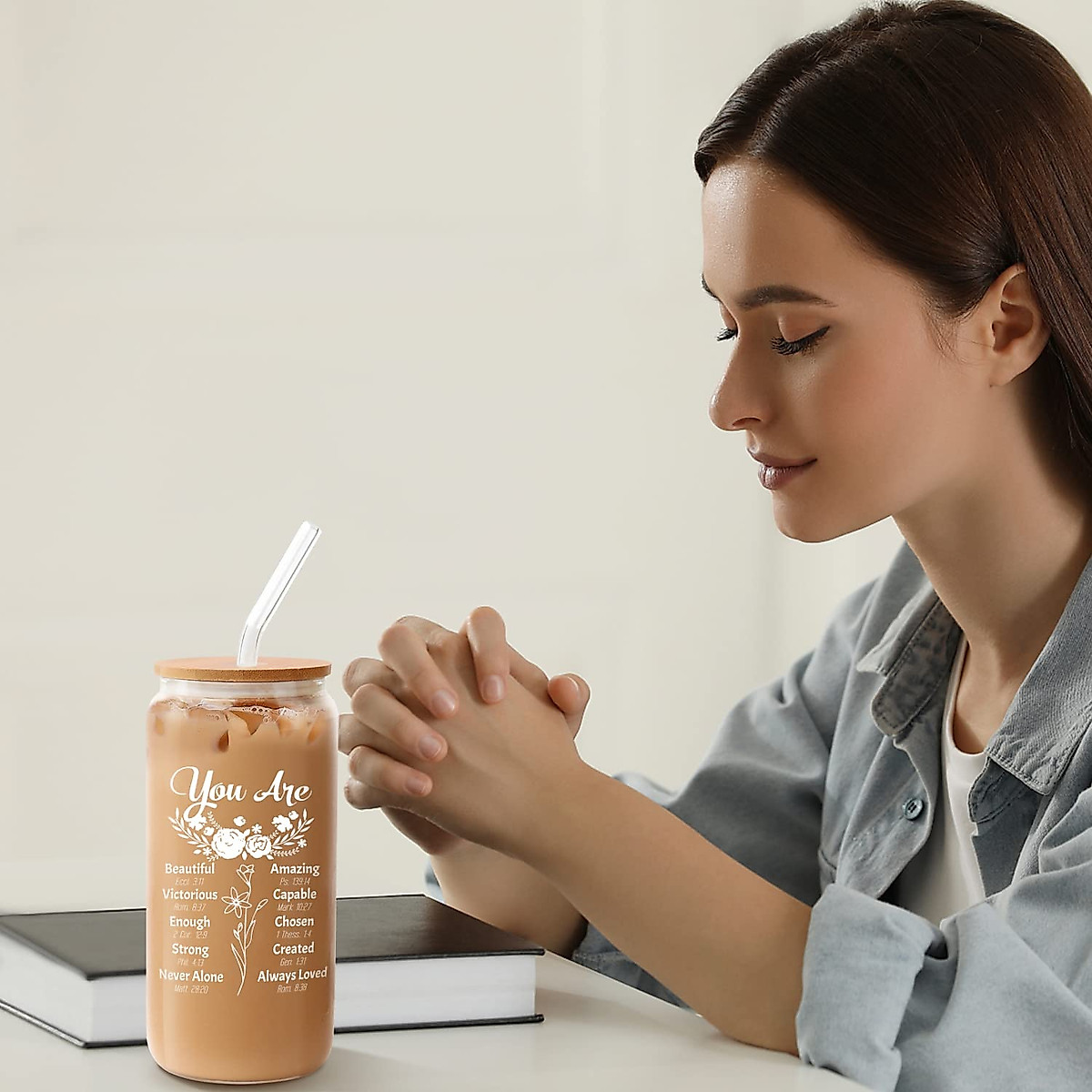 Christian Gifts for Women - Birthday Gifts for Women - Religious Gifts, Inspirational Gifts - Womens Gifts - Spiritual Gifts, Catholic Gifts Jesus for Women Mothers Day Birthday - 16 Oz Can Glass