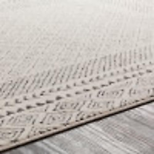 Livabliss Melodie Boho Farmhouse Area Rug,6'7" Square,Beige