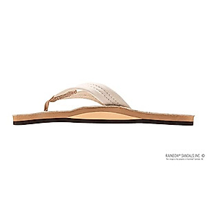 Rainbow Sandals Men's Leather Single Layer Wide Strap with Arch, Sand, Men's Medium / 8.5-9.5 D(M) US