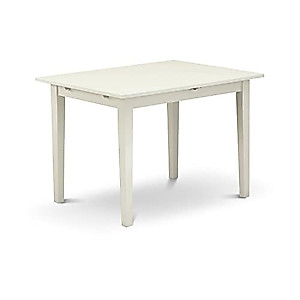 East West Furniture Dining Room NFT-LWH-T Modern Kitchen Table Rectangular Tabletop and 53.5 x 31.5 x 29-Linen White Finish
