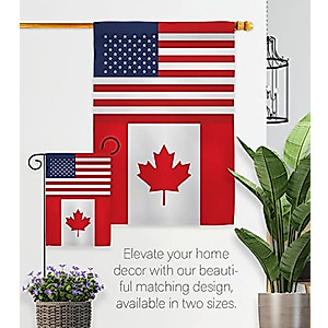 Americana Home & Garden Canada US Friendship Garden Flag Regional Nation International World Country Particular Area House Decoration Banner Small Yard Gift Double-Sided, Made in USA