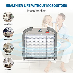 YONGTONG Fly Magnet Indoor High-Powered 3800V Electric Mosquito Killer, Pest Control Bug Zapper with 16 LED Lights for Moth, Wasp, Fly, Lamp for Households, Commercial Kitchen, Office, Restaurant (S)