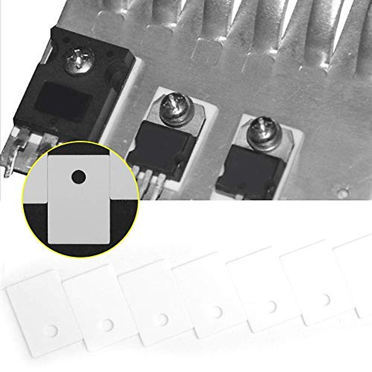 Fafeicy 100PCS TO-220 Alumina Ceramic Insulating Sheet Ceramic Sheet 3.2mm Hole MOS Transistor IGBT Cooling Pad Used in Coal Mining, Conveying Systems, Milling Systems
