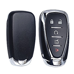 Key Fob Replacement Fits for Chevy Cruze Malibu Camaro Push Start 5 Button 2016 2017 2018 2019 2020 2021 Smart Proximity Keyless Entry Remote Start 13508769 13584497 13529662 433Mhz HYQ4EA