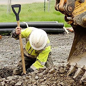 YARDWE Metal Joycon Snow Shovel Handle D Shaped Garden Shovel Spade Rake Plastic Grip Raking Tools Handle Replacement for Home Shop 32mm Metal Pooper Scooper