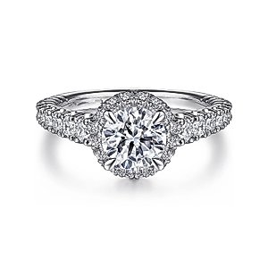 2 CT Round Cut Halo Engagement Ring For Women Moissanite Ring In White Gold & Sterling Silver Promise Ring Anniversary Ring Handmade jewelry (White Gold, 5)