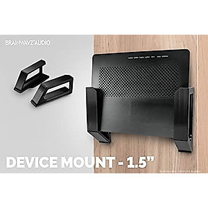 BRAINWAVZ Screwless 1.5" Wide Cable Box Mount, Modem, Router, Mesh, Streaming Media Devices & More Wall Mount | Wall Mount Any Device Upto 1.5" Wide & 4lb in Weight, Strong VHB Adhesive, No Tools
