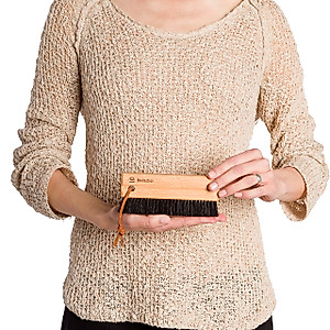 Redecker Fly Screen Brush, Stiff Pig Bristle, Oiled Beechwood Handle, Leather Hanging Loop, Made in Germany