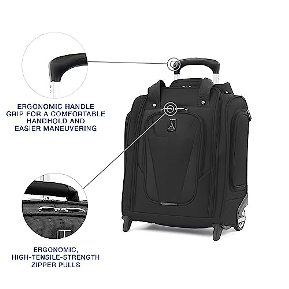Travelpro Luggage Maxlite 5 Softside Lightweight Rolling Underseat Compact Carry on Upright 2 Wheel Bag, Men and Women, Black, 15-Inch