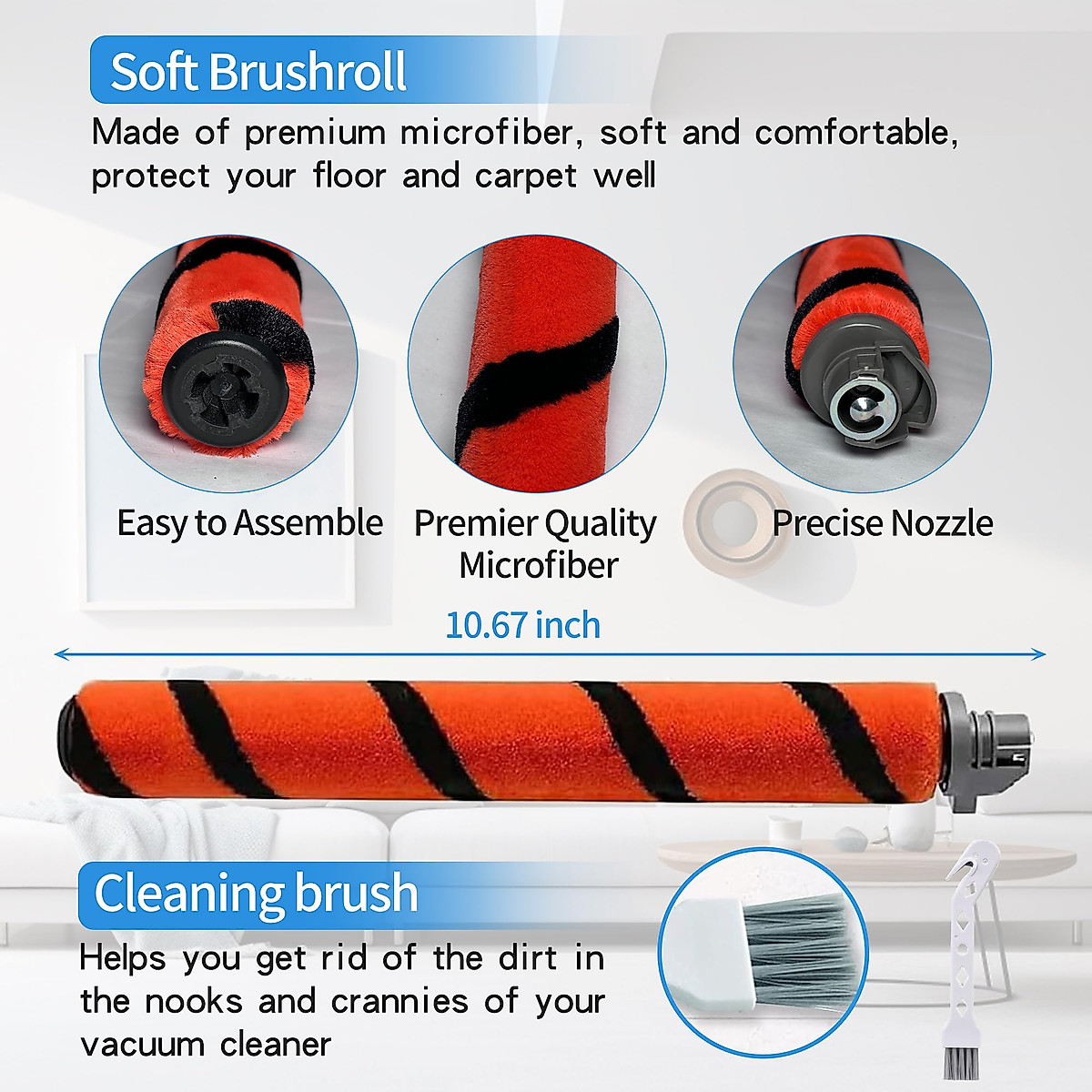 Amyehouse Hepa Foam & Felt Filter Brushroll Replacement Kit for Shark Rotator Professional Lift-away DuoClean Vacuum ZU780 ZU782 ZU785, Replaces Part # 1395FC831 & Xff500 & Xhf500