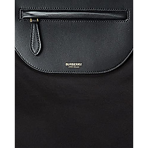 BURBERRY Olympia Fringe Canvas & Leather Clutch, Black