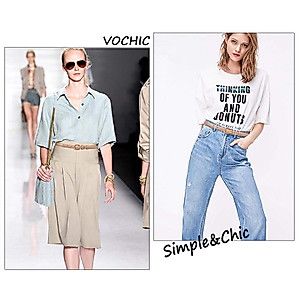 VOCHIC Trendy Women Leather Skinny Belts for Jeans Pants Thin Dress Waist Belt