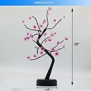 OTAVILEM Bonsai Tree Light, Tree Lamps for Living Room, Cute Night Light for House Decor, Good for Gifts, Home Decorations, Weddings, Christmas and More (Pink Cherry Blossom, 36 LED)