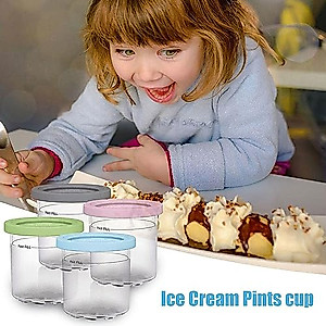 Creami Pints, for Ninja Creami Ice Cream Maker,16 OZ Ice Cream Storage Containers Airtight And Leaf-Proof Compatible NC301 NC300 NC299AMZ Series Ice Cream Maker