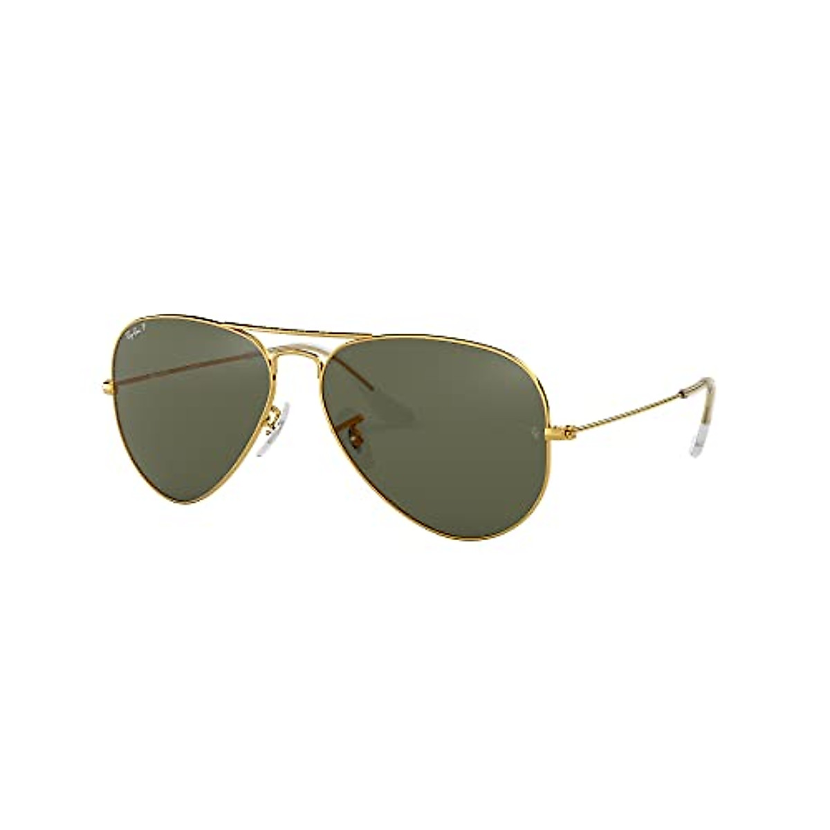 Ray-Ban RB3025 Classic Aviator Sunglasses, Gold/Green Polarized, 58 mm