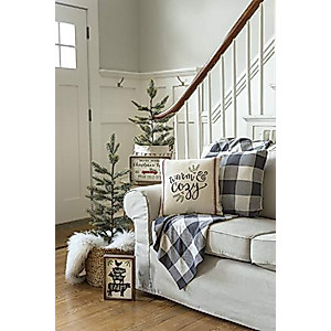 Primitives by Kathy 39798 Farmhouse Style Throw Blanket, 50 x 60-Inches, Buffalo Check