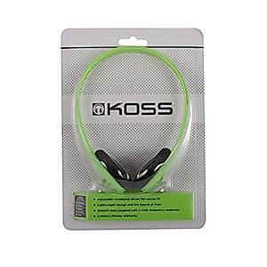 Koss KPH7G Portable On-Ear Headphone with Adjustable Headband - Green, 8.7 x 6.2 x 2.0