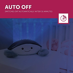 Zazu Cody The Crab Nightlight - LED Projector | Ocean Theme with Moving Fishes | Waves & Soothing Melodies | Battery-Operated Portable Baby Soother | 3 Steps Sleep Program | 5 Sounds | Cry Sensor