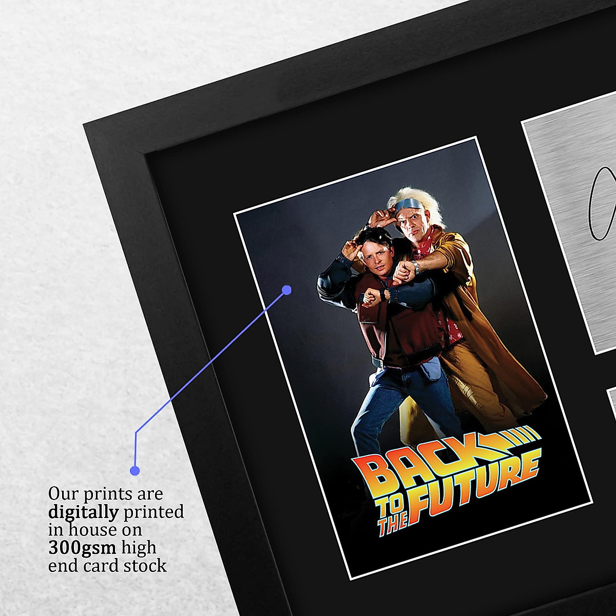 HWC Trading Back to the Future Printed Autograph USL Framed Signed Michael J Fox Christopher Lloyd Print Photo Picture Display - US Letter Size