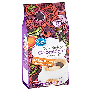 Great Value 100% Arabica Colombian Medium Dark Ground Coffee - 12 oz.