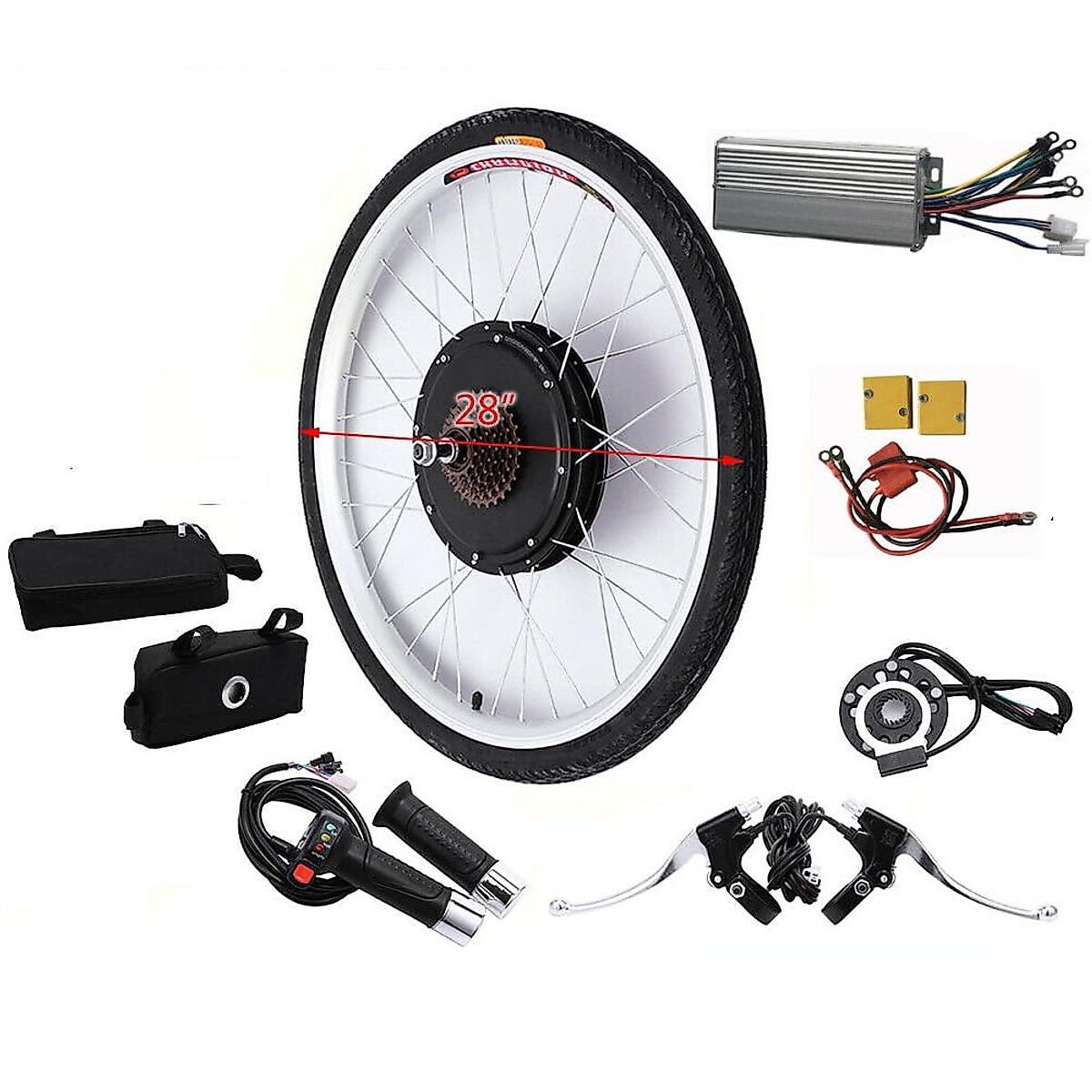HarBin-Star Electric Bike Conversion Kit, 48V 1000W 28" Rear Wheel Powerful Motor E-Bike Conversion Kit, Electric Bicycle Motor Kit Dual Mode Controller Twist Throttle PAS