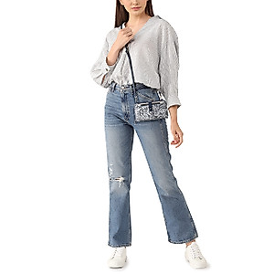 Sakroots Artist Circle Smartphone Crossbody in Coated Canvas, Detachable Wristlet Strap, Navy Spirit Desert