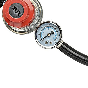 only fire 4Ft 0-30PSI Adjustable Propane Regulator with Tank Gauge QCC-1 Connection Hose for Grills, Turkey Fryers, Burner, Forge, Fire Pit etc