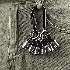 LUEXBOX 1/4 Inch Bit Holder Keychain, Hex Screwdriver Bits Holder Extension Bar, Quick Change Screw Bit Holder for Most Electric, Hand-held Screwdrivers and Drill Bits (A: Silver 6pack)