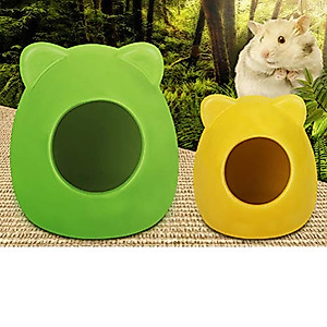 POPETPOP Ceramic Hamster Hideout Nest - Hamster Sand Bath Rat Dust Bath - Summer Cool Small Animal Pet Nesting Habitat Cage Random Colors
