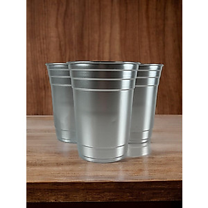 Hogg 16oz Aluminum Cup Case – 25 Packs (500 Units), Recyclable Party Cups for Events and Tailgates