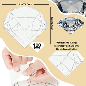 100 Pack 6.4 Inch Silver Foil Napkins Disposable Beverage Napkins Christmas Party Paper Napkins Party Decorations for Wedding Birthday Disco Party Bridal Shower Engagement(Diamond)