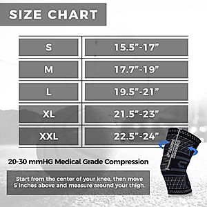 COOLOMG Knee Brace for Knee Pain Knee Compression Sleeves Arthritis Pain Knee Support Running Cycling Weightlifting Gym Workout Sports 1 Pair for Men Women Youth S