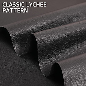Osunnus Faux Leather Upholstery Fabric by The Yard Vinyl Fabric 55" Wide Outdoor PU Leather Sheets for Home Decor DIY Crafts Chair Furniture Car Marine Upholstery, 1 Yard Black