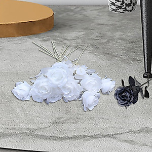 G4S3 Fake Roses, Single Stem Premium Velvet Touch Artificial Rose, Home/Garden/Wedding Bouquet Bride Bouquet Flower Bouquet for Wedding Home Party Decoration Event (Black)